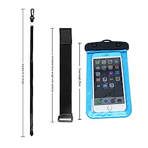 Adoretex Waterproof Case Dry Bag Pouch for Smartphone with Armband, 6"(PT-07) - Blue