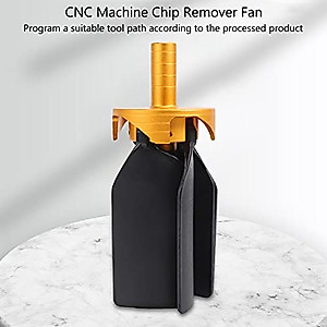 HANFAIRS D16 CNC Machine Chip Removal Fan Scrap Sweeper Automatic Cleaning Tool for Engraver Dust Removing, black & gold
