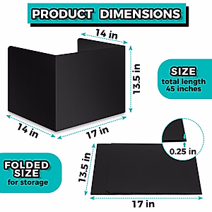 22-Pack Desk Dividers for Students - Durable & Waterproof Plastic Study Carrel Divider, Classroom Folders Teacher Supplies, Easy-to-Clean Plastic Privacy Shield Folder Boards for Student Desks, Black