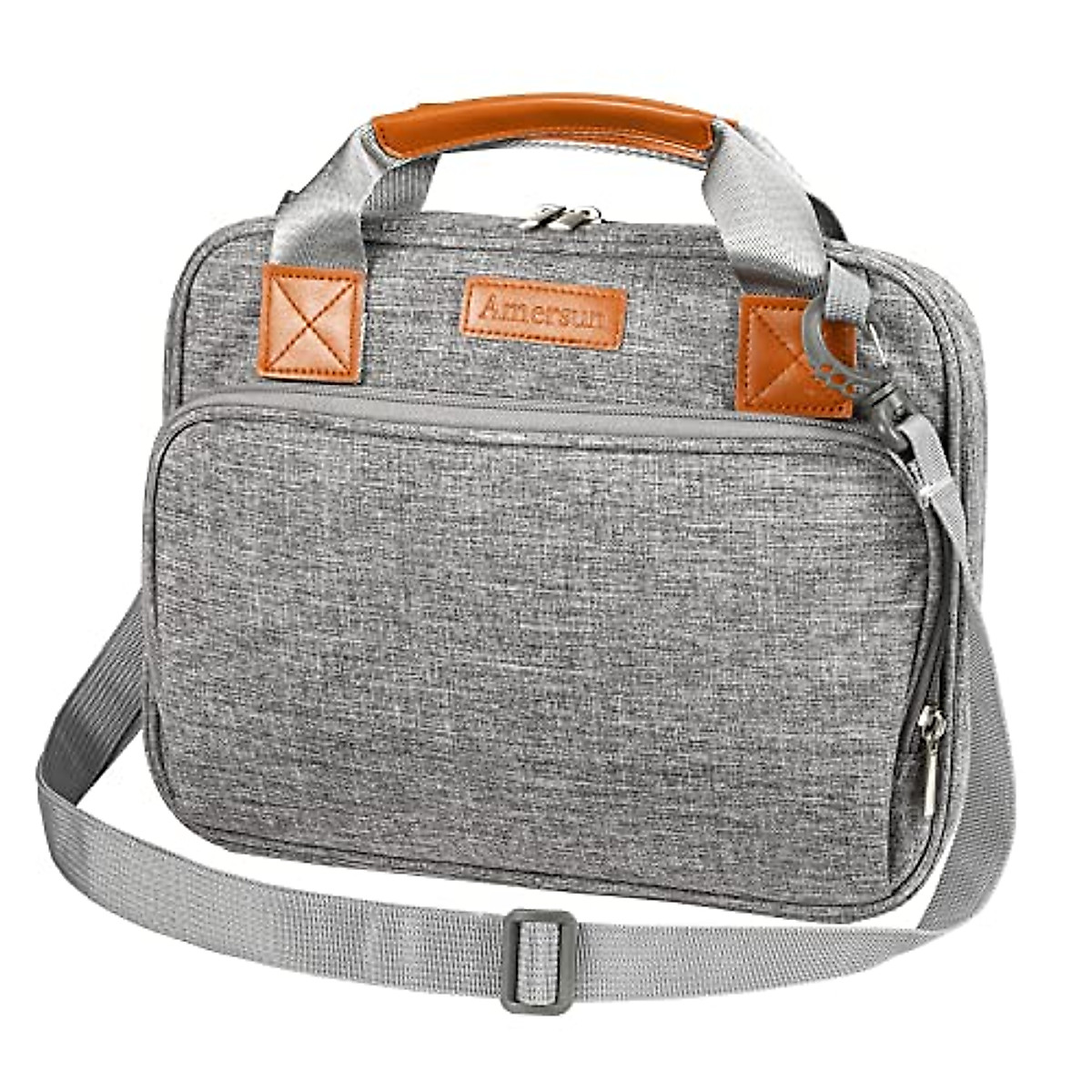 Amersun Bible Cover for Women, Men and Girl with Shoulder Strap - Roomy Bible Case with Multi-Pocket - Bible Tote Bag for Women,Girls(Grey)