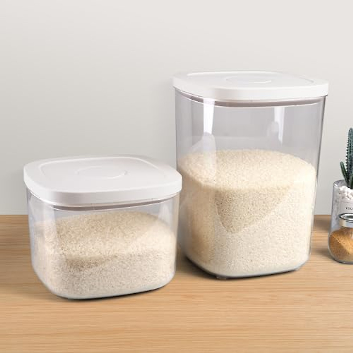 TBMax Large Flour Storage Container, 23 Lbs -25 Lbs Rice Container with Pop Up Lid & Measuring Scoop for Flour, Cereal, Dry Food Storage and Kitchen Pantry Organization