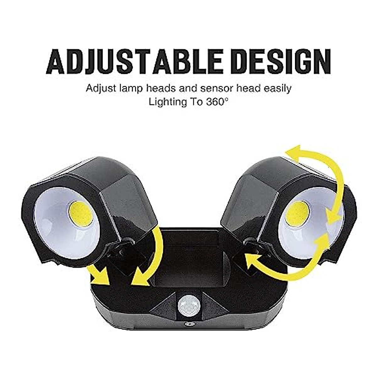 Neporal Outdoor-Motion-Sensor-Security-Light Wireless COB Battery Powered Outdoor Lights IP44 Waterproof Adjustable Outdoor Flood Light for Garage Porch Barn Patio Backyard