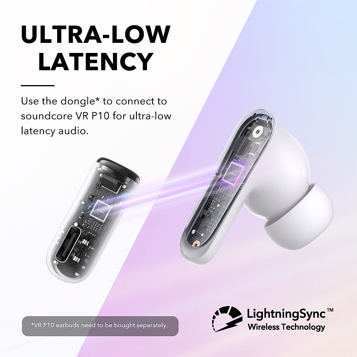 Soundcore Dongle VR P10, Meta Quest 2 Accessories, Under 30ms Low Latency, 2.4GHz Wireless, USB-C Dongle, Compatible with Quest 2, PS4, PS5, PC, Switch