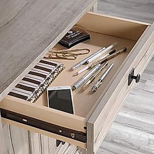 Sauder Palladia Desk with Hutch, L: 59.488" x W: 23.543" x H: 56.496", Split Oak Finish