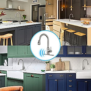FGKQ Touchless Kitchen Faucet with Pull Down Sprayer, Brushed Nickel High Arc Single Handle Single Hole Commercial Kitchen Sink Faucet for Bar rv