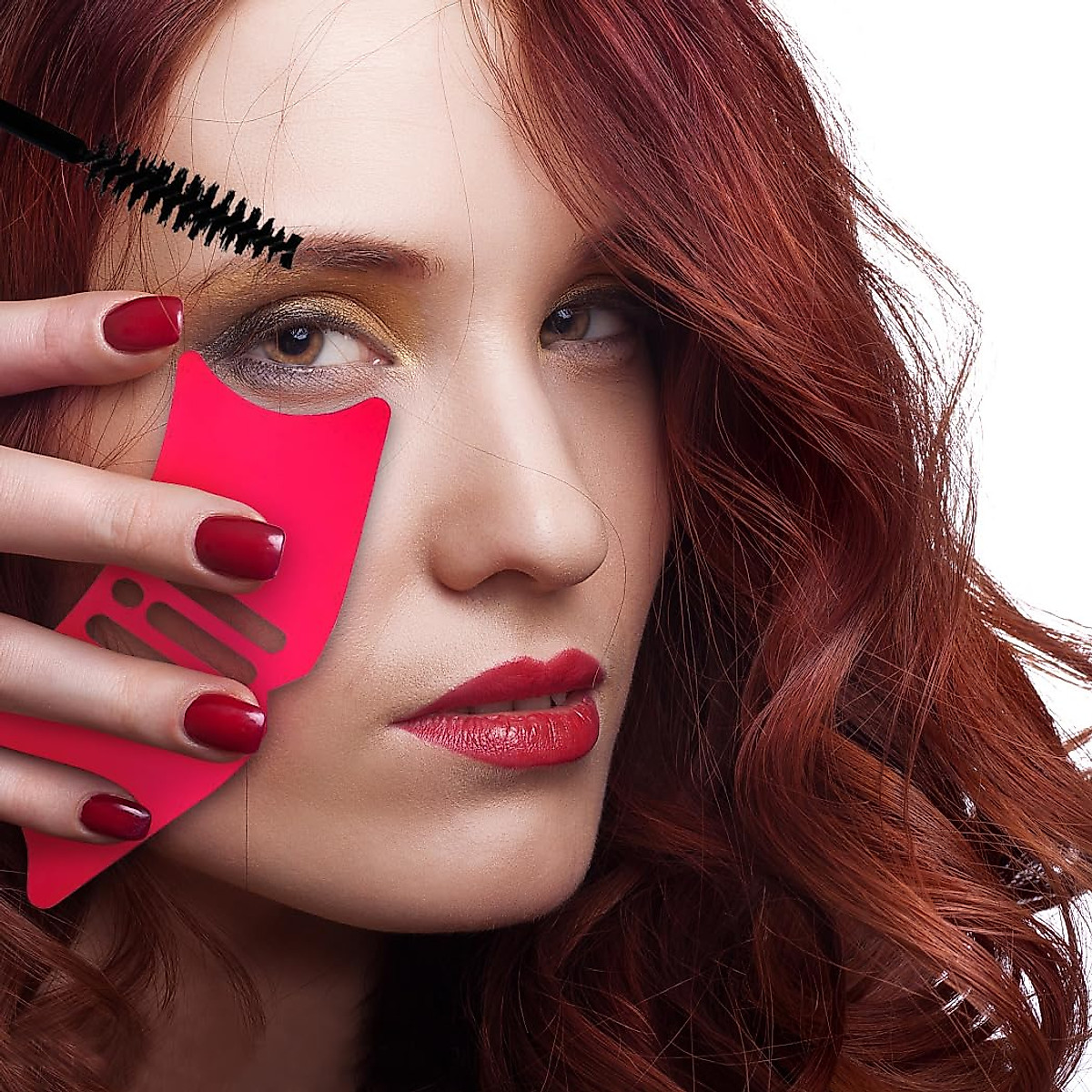 Idefair Nose Contour Stencil Shadow Tool, 4 in 1 Reusable Silicone Nose Contour Shadow Highlighter Template Brush Tool, Multi-Functional Makeup Applicator for Nose Eyeliner Shadow Lip