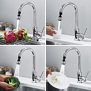 BRIGHT SHOWERS 360 Degree Rotatable Kitchen Faucet Spray Aerator, ABS Sink Sprayer Head, 1.5 GPM Hand Sprayer with 2 Modes, Water Saving Sink Nozzle Attachment