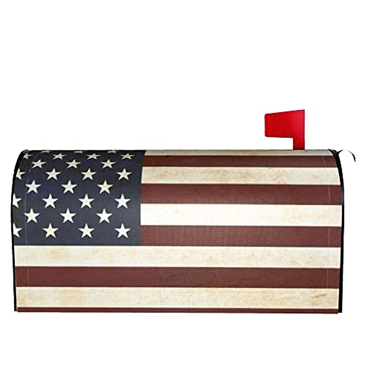 Memorial Day Anniversary God Bless Us Magnetic Mailbox Covers and Hand Waving Flag for Veterans Day,Wooden Stick Flag and Magnetic Letter Post Box Wraps Cover for Outdoor Home Garden Decor