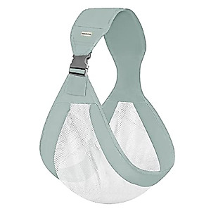 Adjustable Baby Sling Carrier for Newborn, Breathable Mesh One Shoulder Baby Holder Carrier, Baby Slings for Toddler Up to 45lbs (Blue Gray)