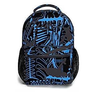 aportt Black Blue Camo Backpack for Boys Girls Blue Camouflage Durable Casual Basic Kids Bookbag Vintage Artist Lightweight School Bag for Teens Students Travel Hiking Camping Daypack