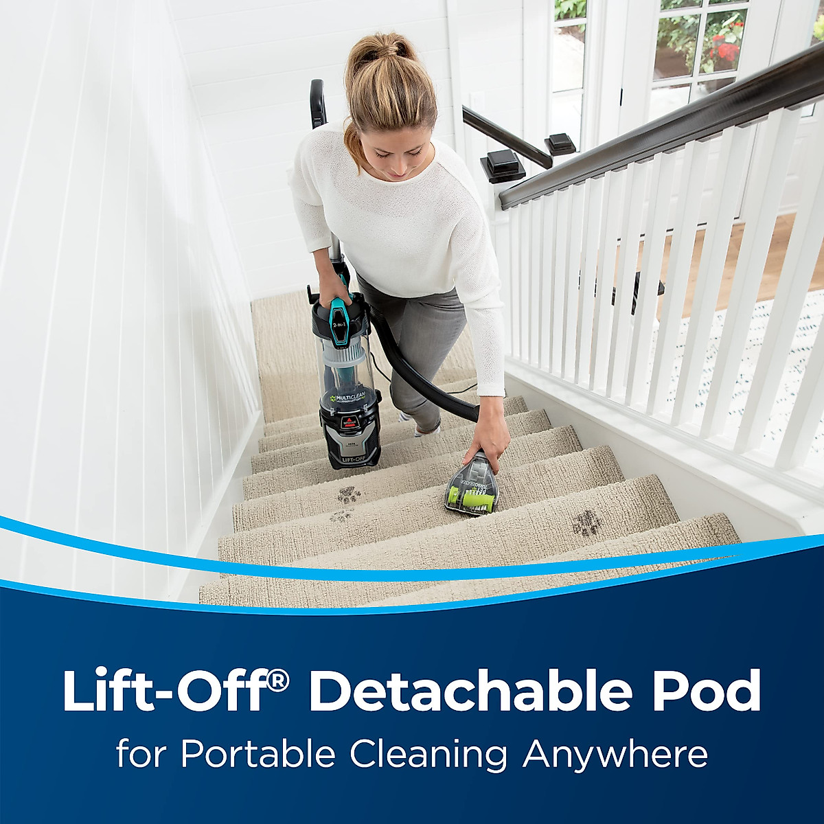 BISSELL 2998 MultiClean Allergen Lift-Off Pet Vacuum with HEPA Filter Sealed System, Lift-Off Portable Pod, LED Headlights, Specialized Pet Tools, Easy Empty