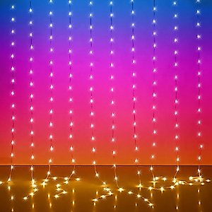 KepStars LED Curtain Lights, 9.8ft x 9.8ft 300 LED Color Changing String Fairy Lights Curtain Smart APP Control, Music & Voice Sync for Bedroom Wall Backdrop Indoor Outdoor Christmas Decorations