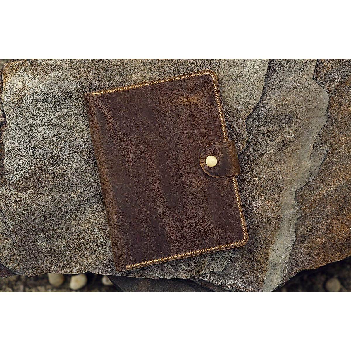 Personalized vintage rhodia leather cover distressed leather cover for rhodia wirebound meeting notebook A5+ NRA5P05S