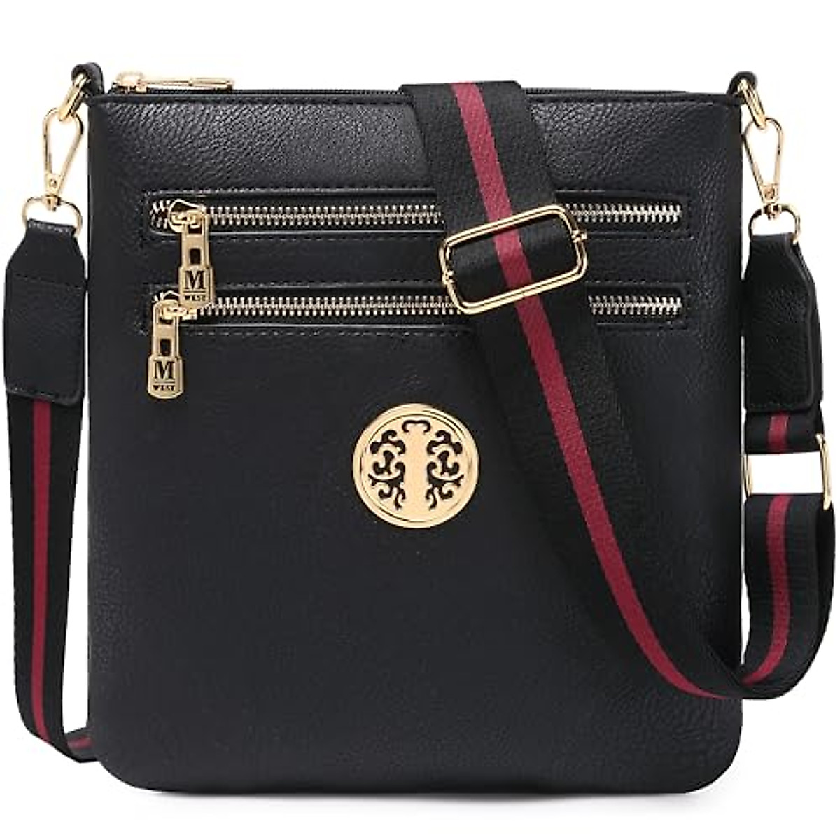Montana West Crossbody Bag with Wide Guitar Strap Small Cross Body Bag Purses Shoulder Handbag for Women MWC-042ABK