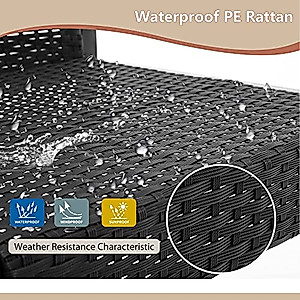 FDW Wicker Patio Furniture 3 Piece Patio Set Chairs Bistro Set Outdoor Rattan Conversation Set for Backyard Porch Poolside Lawn