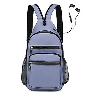 Peicees Zip-Off Small Backpack Purse For Women Waterproof Sling Bag Crossbody Chest Bag With Earphone Hole For Travel Hiking