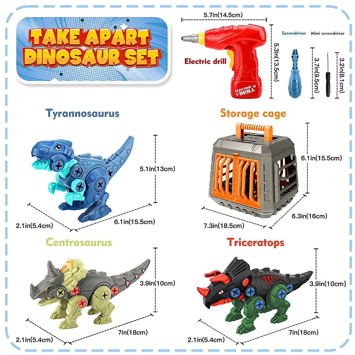 Take Apart Dinosaur Toys for Kids 3-5 5-7, Dinosaur STEM Learning Kids Toys Construction Building Sets, Dino Toy Christmas Birthday Gifts for Young Kids Boys Girls