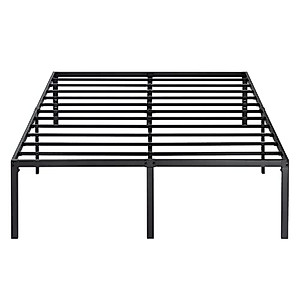 ikalido Queen Size Metal Platform Bed Frame, Heavy Duty Metal Slats Support with Large Storage Space and Reserved Holes for DIY Headboard, No Box Spring Needed/ Easy Assembly/ Noise-Free/ Non-Slip
