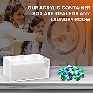 Generic Pick & Go Acrylic Dryer Sheet Holder, Transparent Dryer Sheets Container for Laundry Room Organizer, Clear Dryer Sheet Dispenser Container Box with Lid