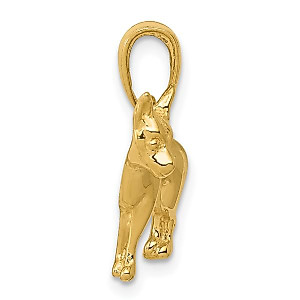 IceCarats 14K Yellow Gold Chihuahua Dog Necklace Charm Pendant 20mm x 16mm Only