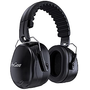 ProCase Noise Reduction Safety Ear Muffs, 32dB Hearing Protection Earmuffs Ear Defenders with Adjustable Headband for Shooting Mowing Construction Manufacturing Woodwork -Black