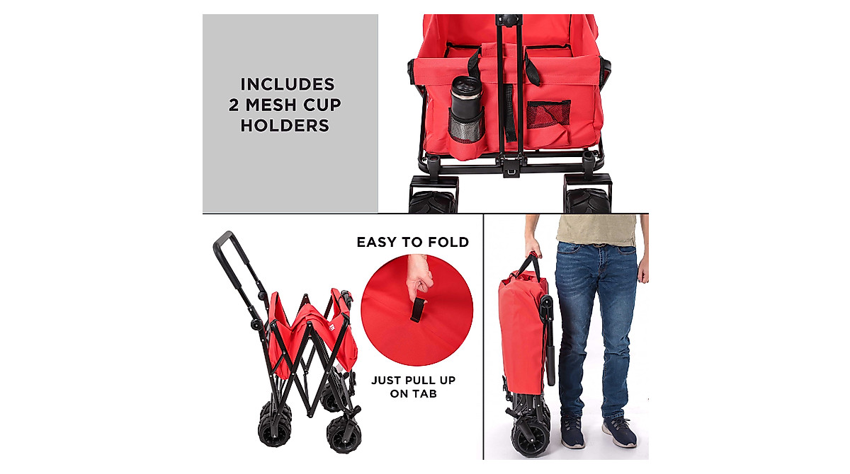 Red All-Terrain Folding Wagon - 150 Lbs Capacity