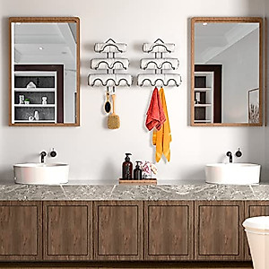 Oxdigi Towel Rack Wall Mounted Set of 2/Durable Metal Towel Holder/Extra Height Shelf Space for Bath Towels,Wine,Yoga Mats/Tree-Shaped Towel Organizer for Bathroom,Kitchen,Pool,Salon,Spa (Black)