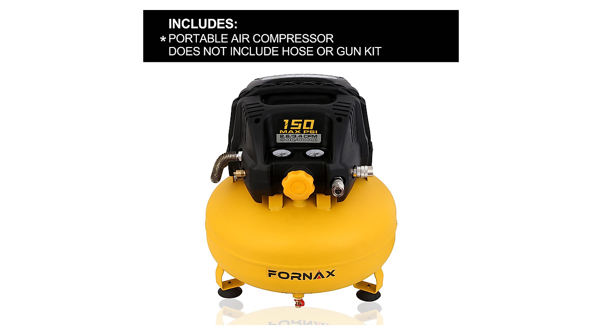 FORNAX 6 Gallon Pancake Air Compressor - Oil-Free Power