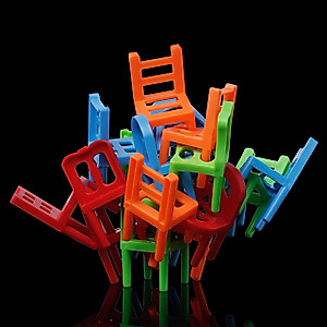 Carykon 36 PCS Children Stacking Chairs DIY Balance Chair Stool Parent-Child Gathering Puzzle Board Game Early Childhood Educational Chair Stacking Toys