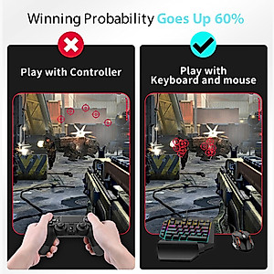 RK ROYAL KLUDGE Keyboard and Mouse Converter for PS4/PS3/N-switch/Xbox One, Keyboard Controller Adapter for USB 2.0 Mouse