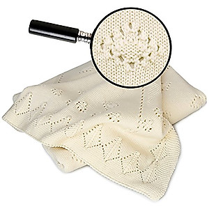 Sonnenstrick Baby Blanket 100% Organic Extra Fine Merino Wool (35.5 inch x 31.5 inch). Made in Germany.