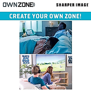 Sharper Image OWN ZONE Wireless Rechargeable TV Headphones- RF Connection, 2.4 GHz, Transmits Wirelessly up to 100ft, No Bluetooth Required, AUX, RCA, & Optical Cable Included (Black)