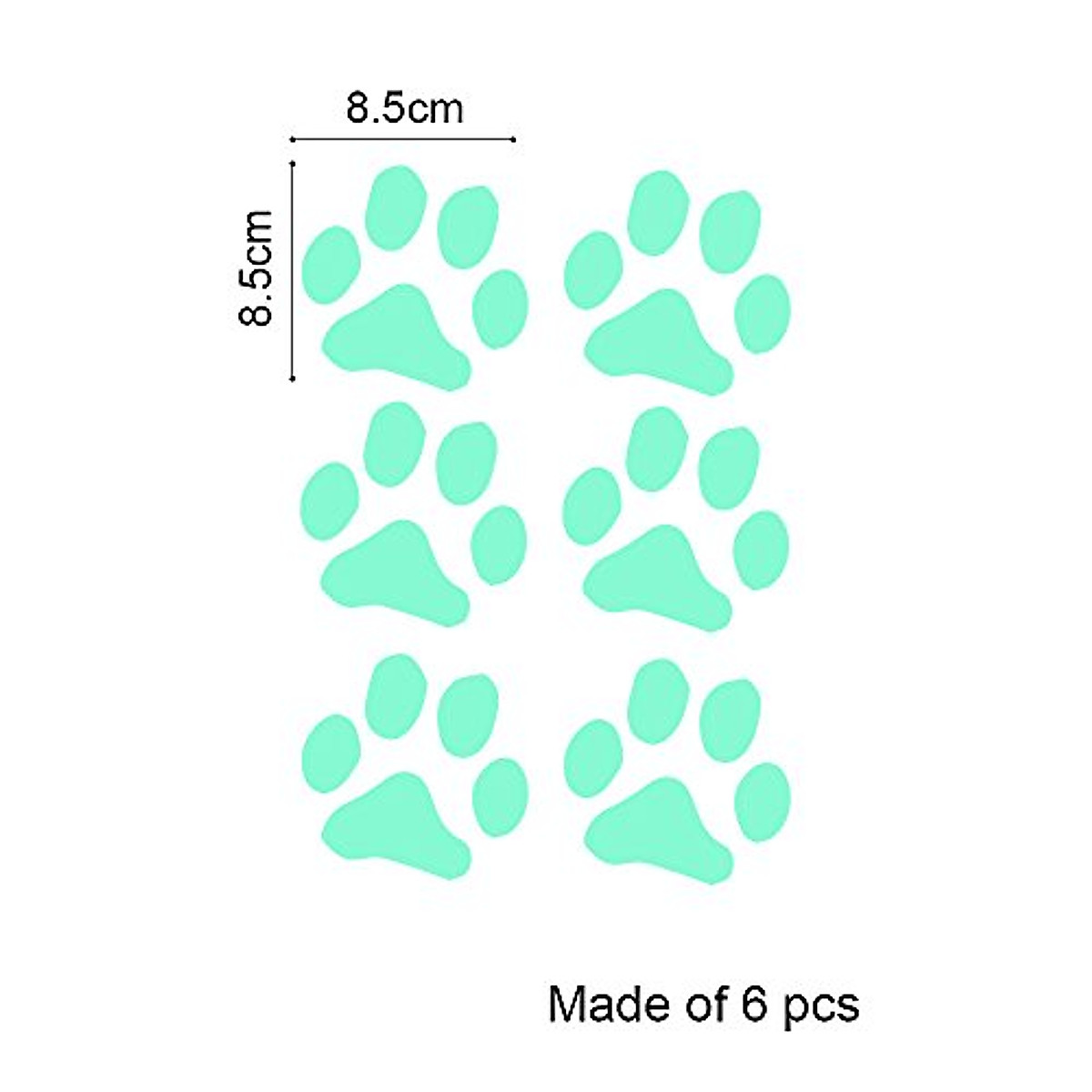 Marsway Cute Paw Print Night Luminous Removable Kids Room Wall Decal Glow in The Dark Decorative Sticker