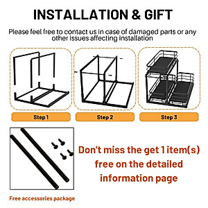 Ofiray-home Under Sink Organizer - 2 Tier Pull Out Cabinet Organizers and Storage, 3 Baskets Slide Out Kitchen Organization for Counter Space, for Bathroom, Pantry, Laundry Room, New Home Essentials