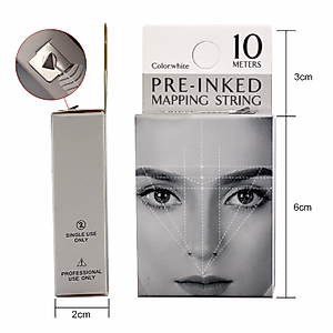 3 Packs Pre Inked String Microblading Premium Eyebrow Mapping Strings for Eyebrow Design (Black Color)