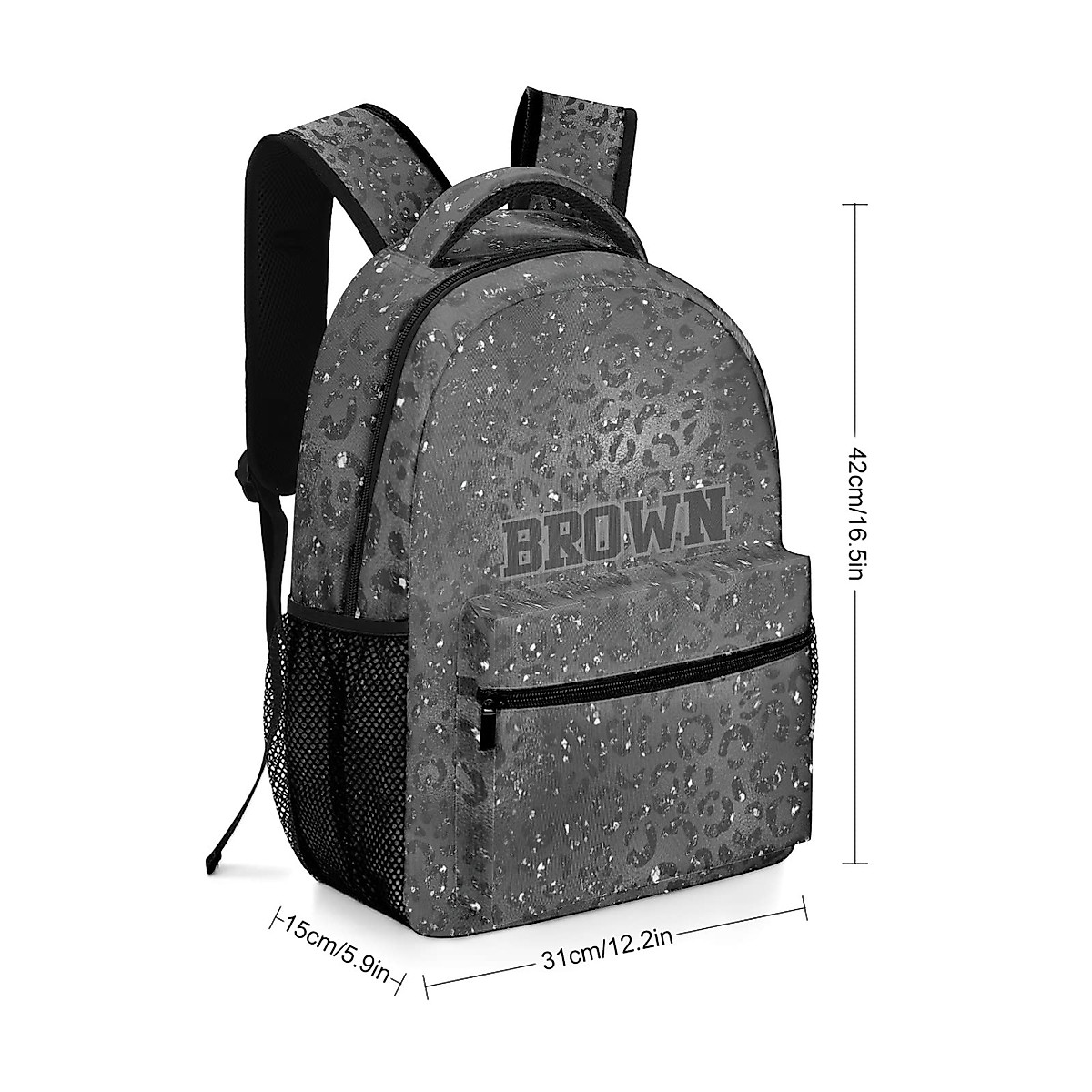 XOZOTY Cheerleader Personalized Black Bling Print Backpack Name Casual Bags for Sport Picnic