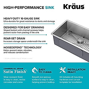 Kraus KHU100-30 Kitchen Sink, 30 Inch, Stainless Steel