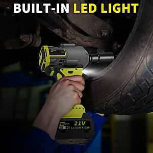 COPDUZI 1000N.m (740ft-lbs) Cordless Impact Wrench,1/2 inch Brushless Electric Impact Wrench Set,4200RPM High Torque Impact Gun with 2 x 4.0Ah Battery,Fast Charger & 5 Sockets for Car Home