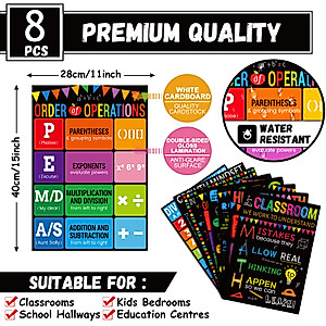 gisgfim 8 Pcs Math Posters Math Teacher Bulletin Board Posters Math Classroom Decorations For Elementary School Middle School High School Mathematics Education Banner Math Classroom Signs Must Haves