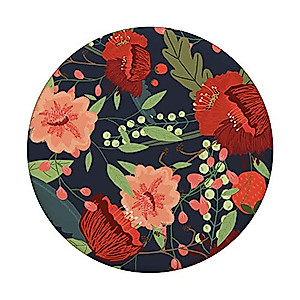 Cute Colorful Pink & Red Garden Botanical Floral Pattern PopSockets PopGrip: Swappable Grip for Phones & Tablets