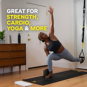 TRX Training Suspension-Training Mat, Nonslip Workout Mat, Gym Mat for Home Gym, Thick Exercise Mat for Training, Black, 72" x 24"