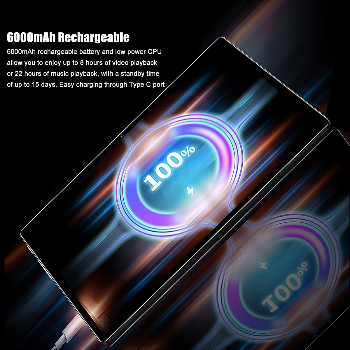 Jectse 10.1 Inch Tablet, 5G 2.4G WiFi Tablet, 8GB RAM 256GB ROM Octa Core Tablet, 8MP 20MP Dual Camera, 6000mAh Computer Tablet for 11, Black