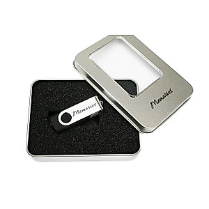 32GB Storage USB Flash Drive 3.0 with Tin Case/Box Set of 5 Thumb Drive Package. Flash Drive and Case for Weddings, Memories, Videos Perfect for Professional Photographers (Memories Label)