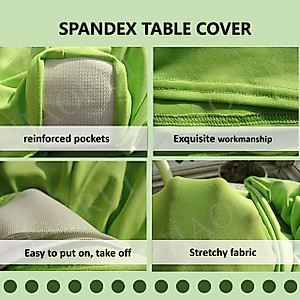 HAORUI 6pcs Stretch Tablecloth 6ft Spandex Table Cover for Craft Exhibitions Wedding Party Show (6ft White)