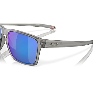 Oakley Men's OO9341 Sliver XL Rectangular Sunglasses, Matte Grey Ink/Sapphire Iridium Polarized, 57 mm