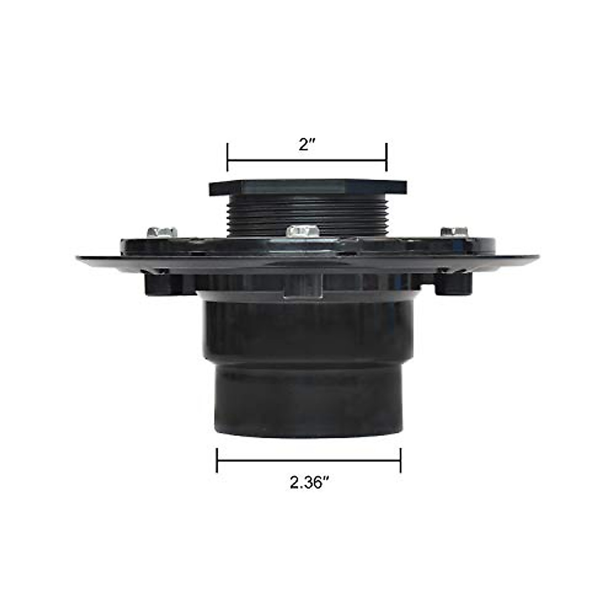 SaniteModar 2-in ABS Shower Drain Base can be Used with Any Size of Square and Linear Floor Shower Drain,It is Equipped with Threaded Joints and Rubber Joints