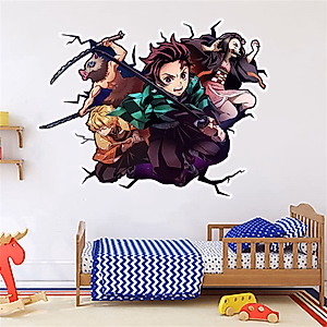 Anime Wall Decals Sticker,Children Cartoon Anime Bedroom Background Wall Decoration Self Adhesive Wall Sticker,Video Game Sticker Birthday Party Supplies