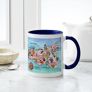 CafePress Sicilian Map Mug Ceramic Coffee Mug, Tea Cup 11 oz