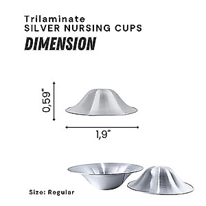 SilverMio The Original Silver Nursing Cups, Nipple Shields for Nursing Newborn, Nursing Silver Breast Pads Breastfeeding Newborn Essentials Must Haves, Baby Essentials (Regular Trilaminate)