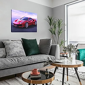 Car Poster Ferrari F40 Supercar Posters Racing Car Canvas Wall Art For Boy's Bedroom SuperCar Wall Decor Frame-style 30x20inch(75x50cm)